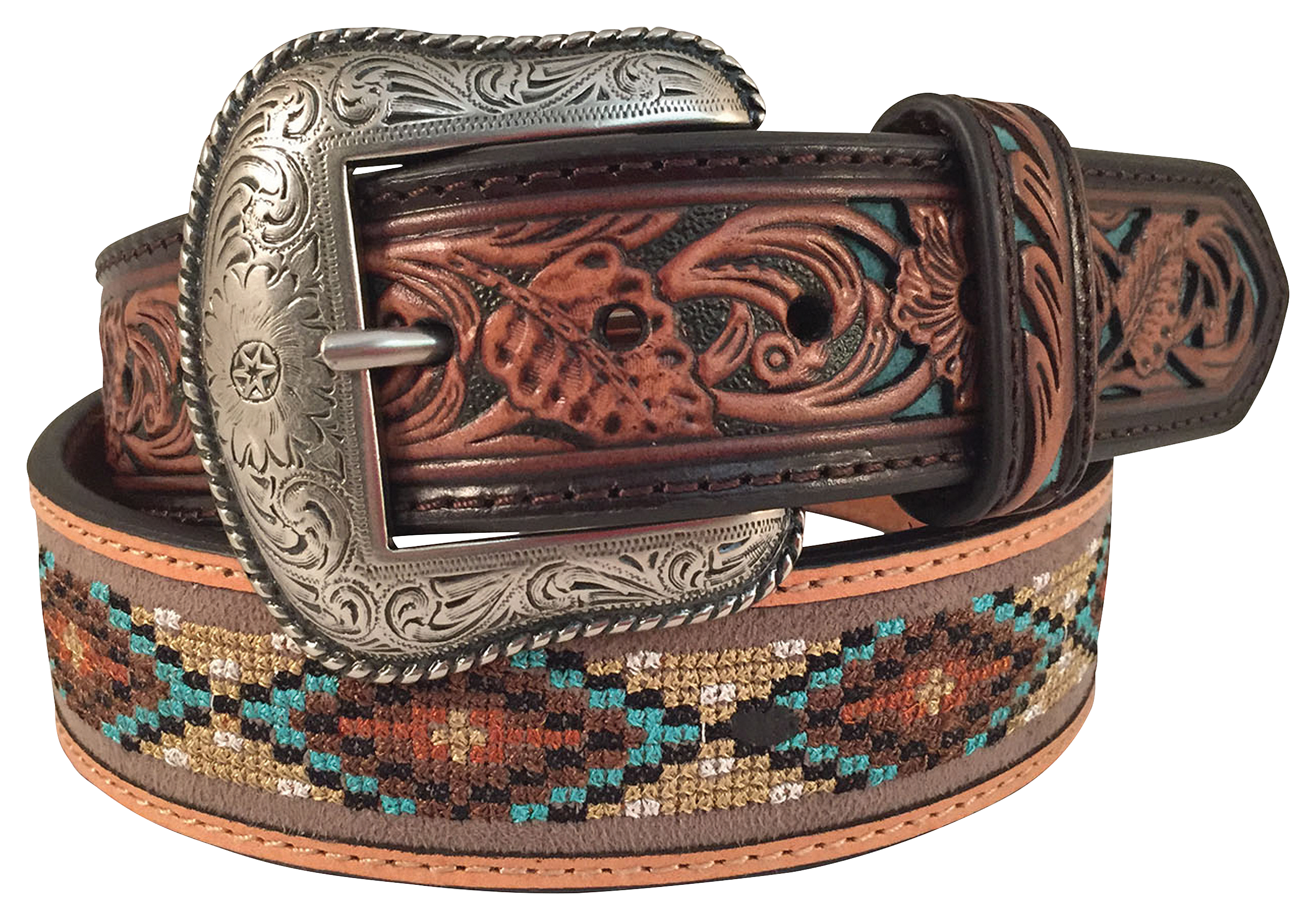 Roper 38mm Aztec Fabric and Genuine Leather Belt for Men | Cabela's